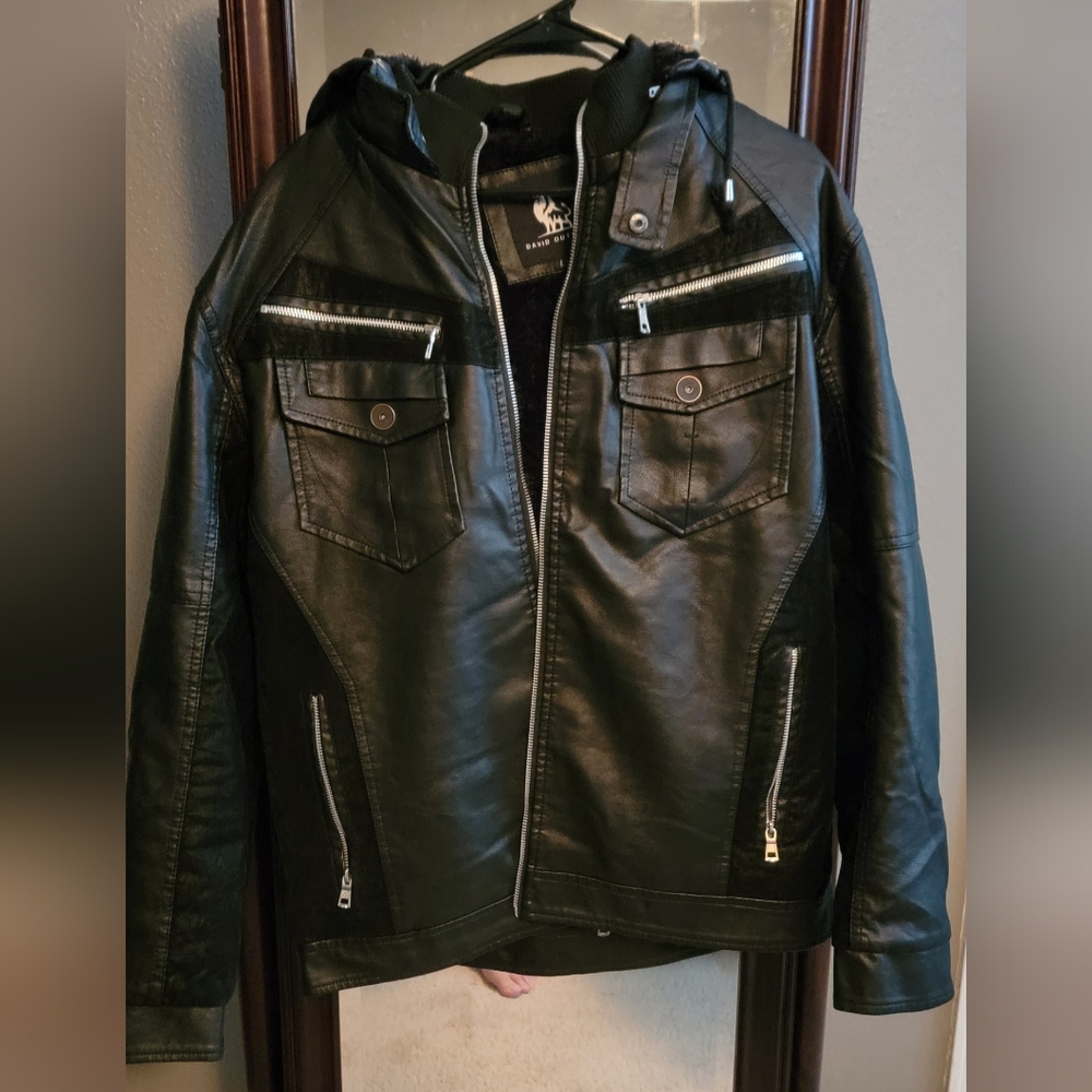 David Outware Black Titan Leather Jacket - Gem